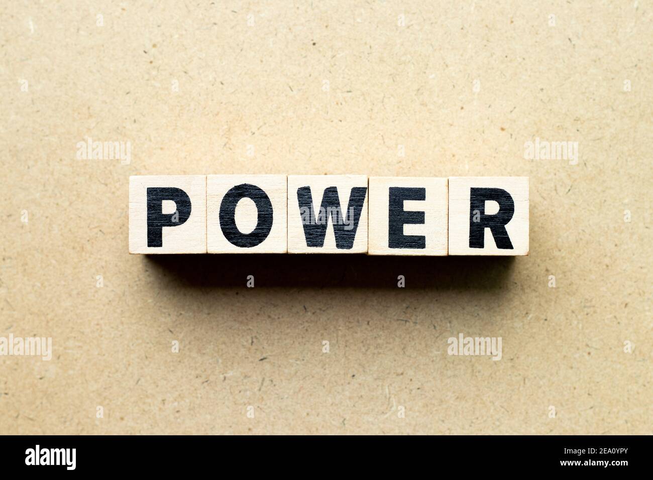 Alphabet letter block in word power on wood background Stock Photo - Alamy