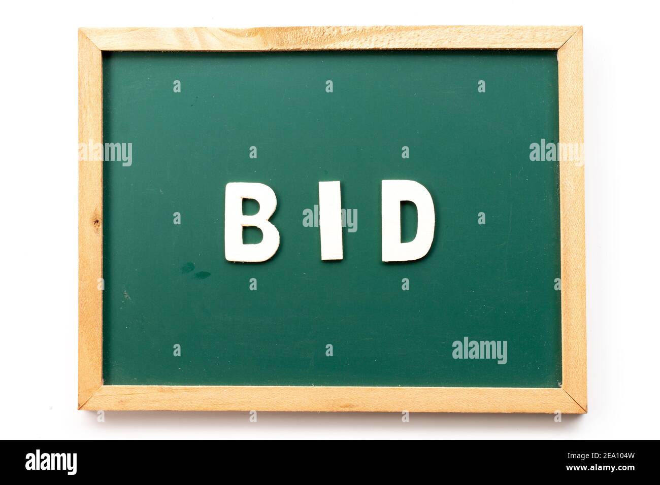 Alphabet letter in word bid in blackboard on white background Stock ...