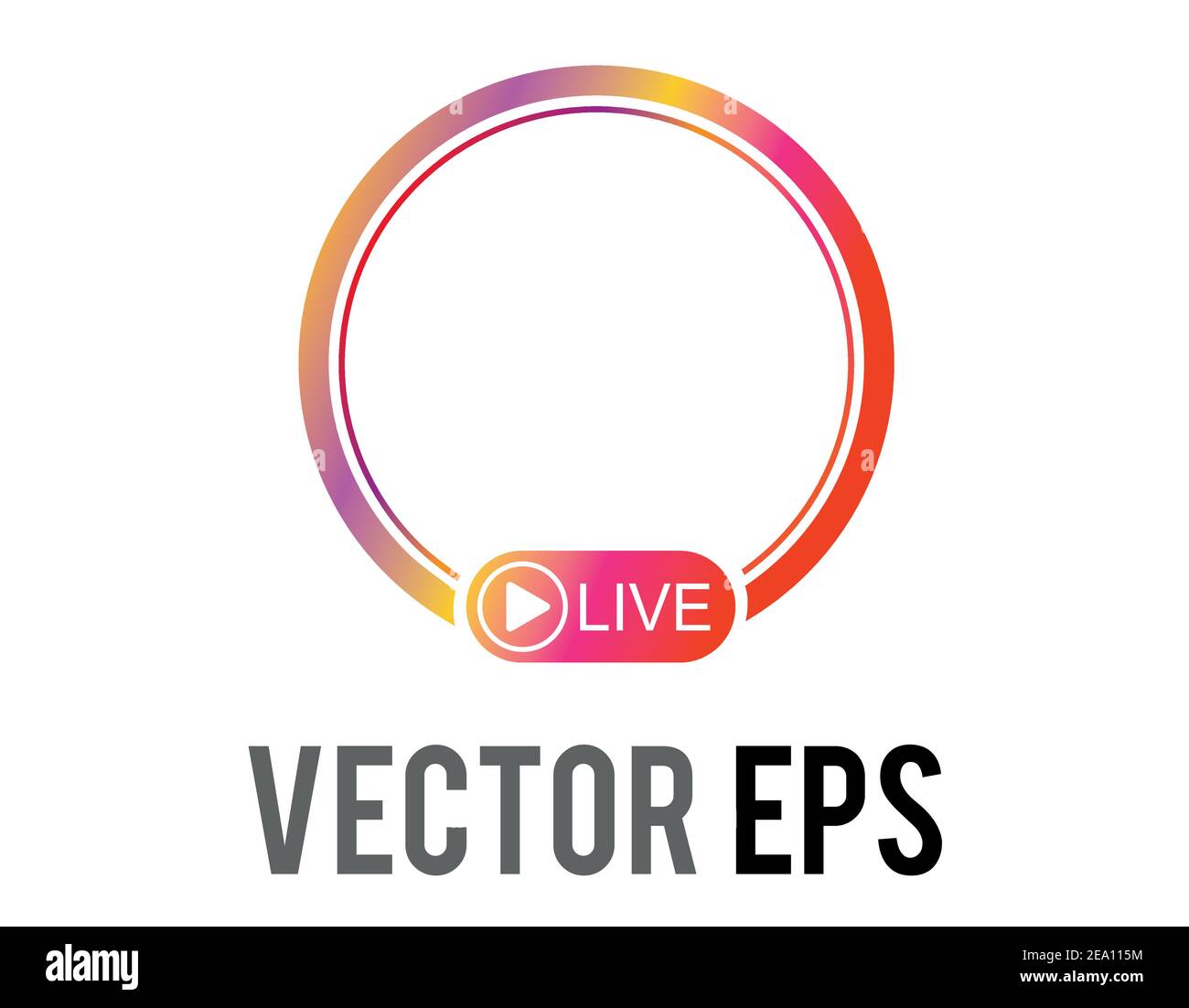 The isolated colorful gradient social media avatar live circle border ...