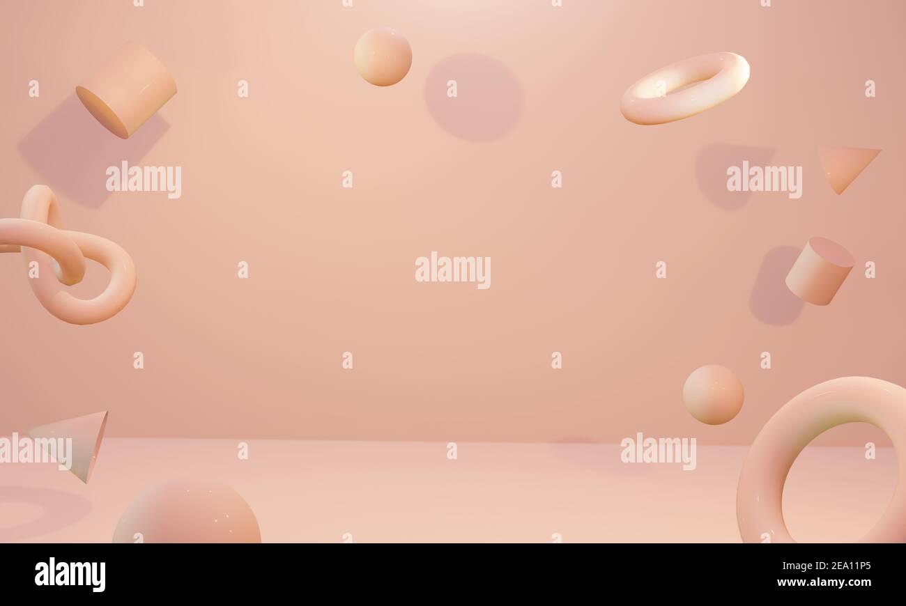 Pink abstract background with metallic color gradient geometric shapes ...