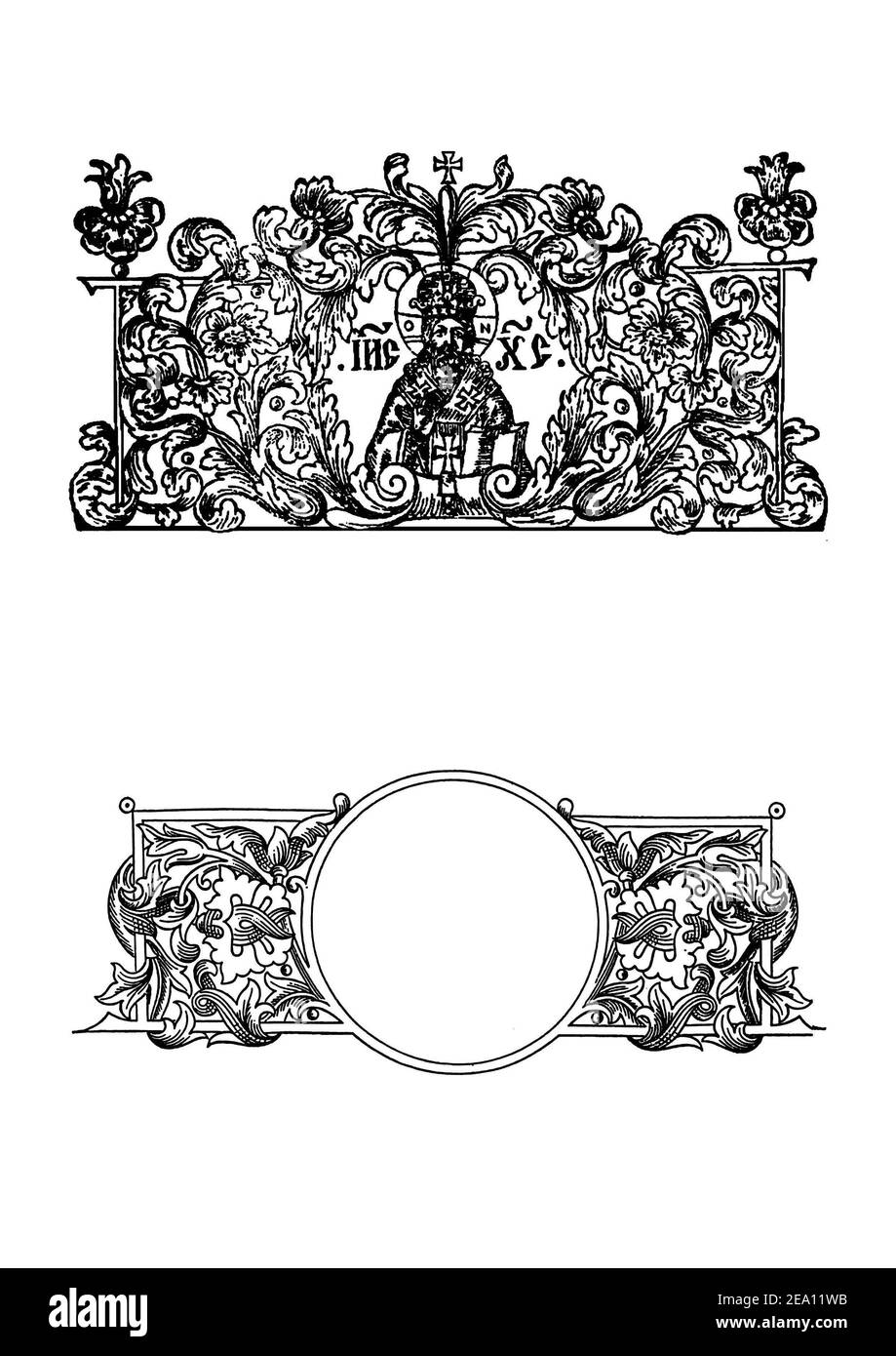 Vintage book decorative headers Stock Photo - Alamy