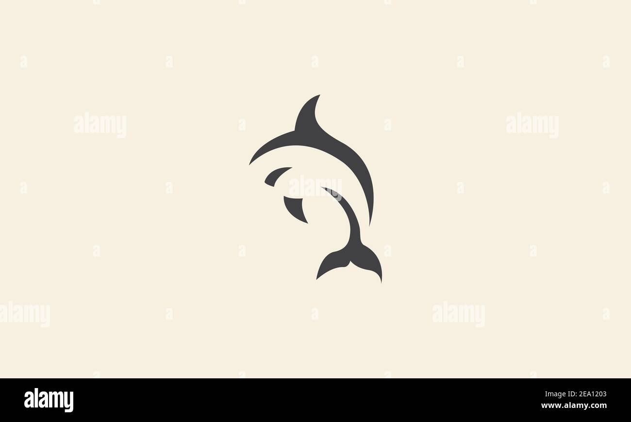 simple shape sea shark logo vector icon symbol design graphic ...