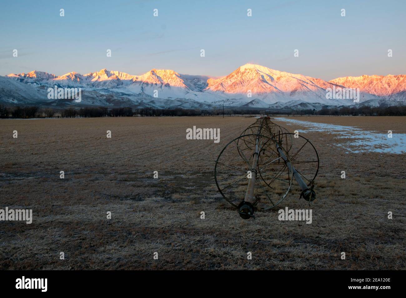 The sunrise in Bishop, Inyo County, CA, USA can be bright and vibrant ...
