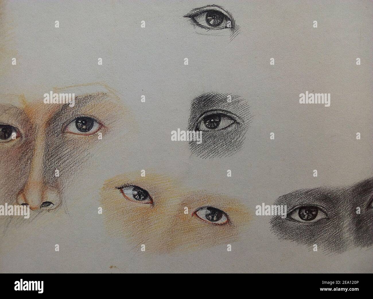 Drawing Sketch out line The Eye Stock Photo - Alamy