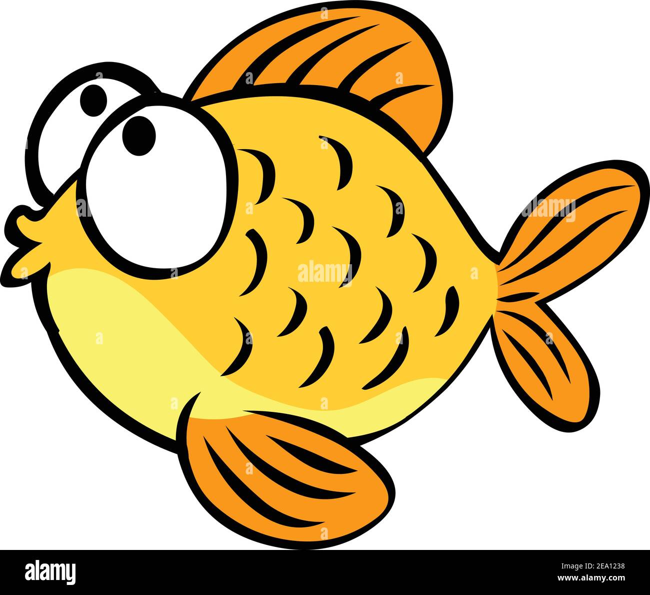 Cute cartoon fish illustration vector , isolated in white background ...