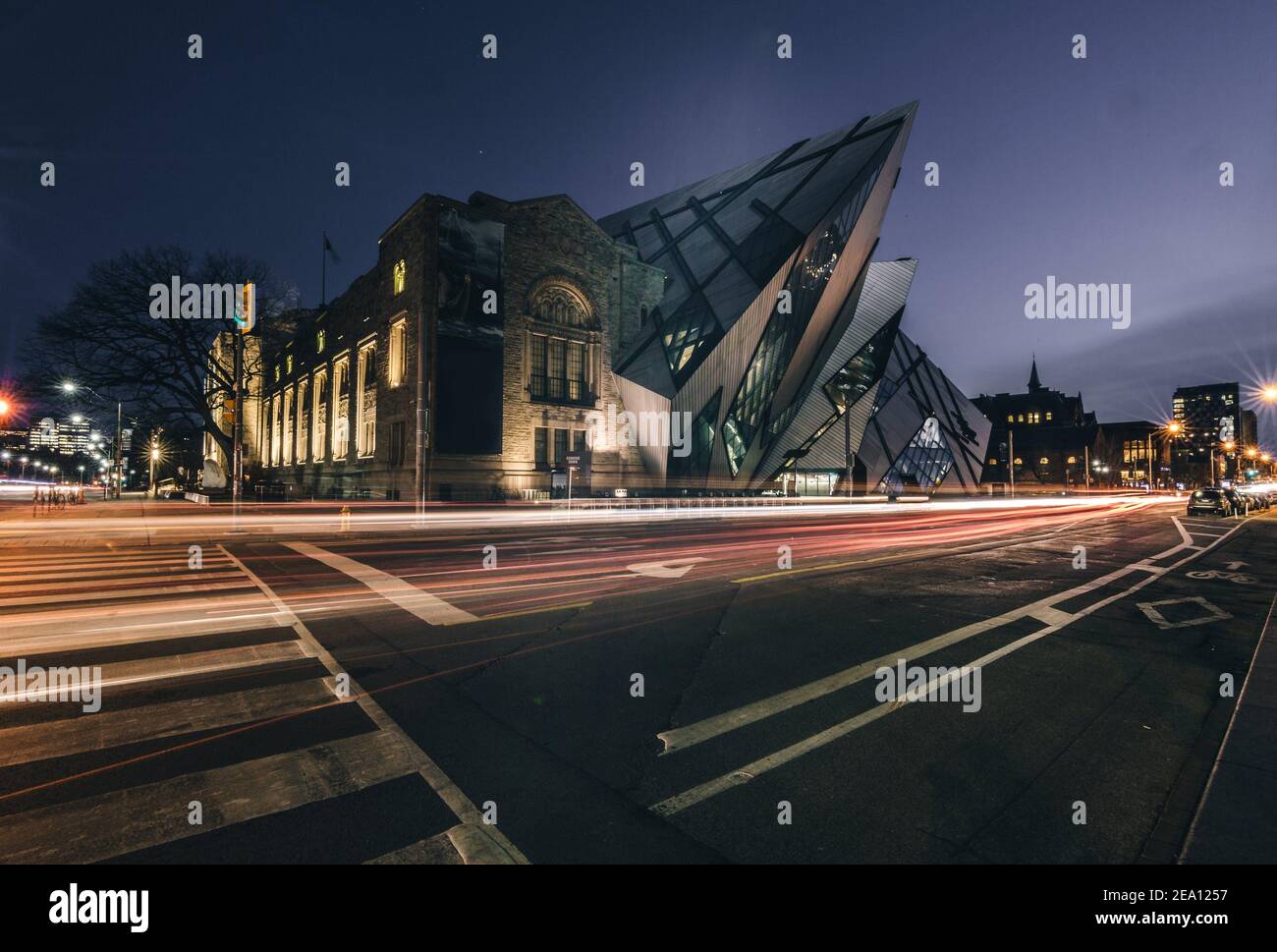 museum at night with streaks of light Stock Photo - Alamy