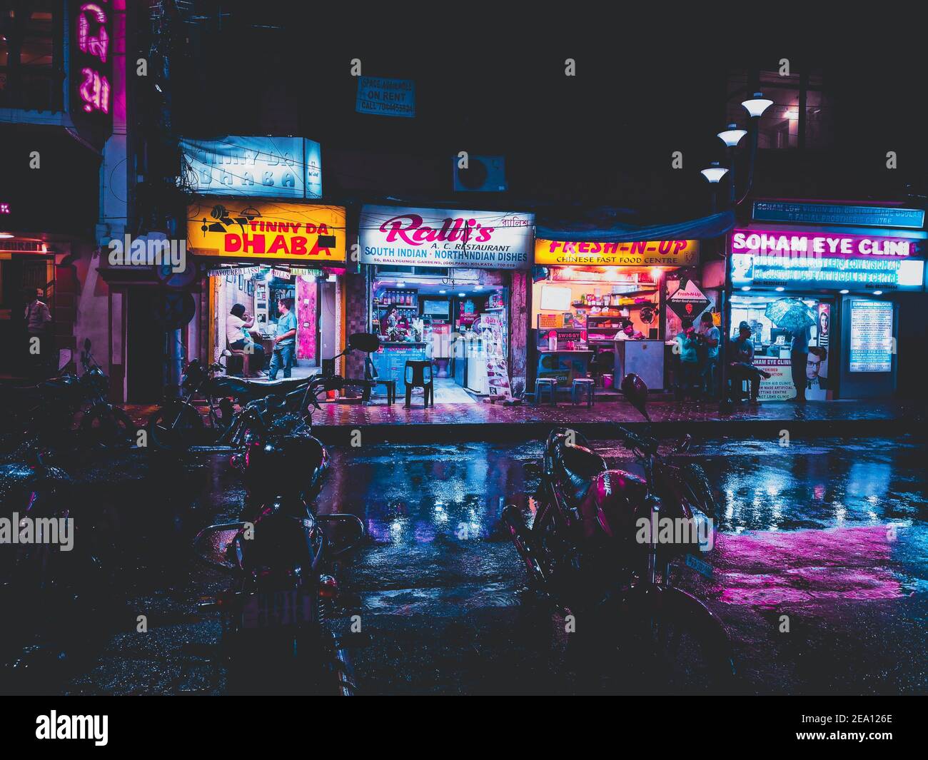 Urban neon lights reflect on hi-res stock photography and images - Alamy