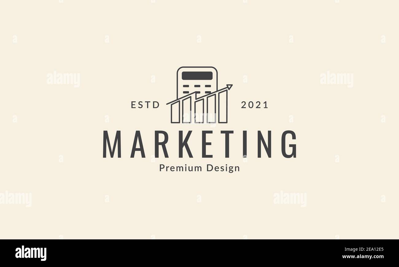 calculator with marketing chart line logo vector icon symbol design ...