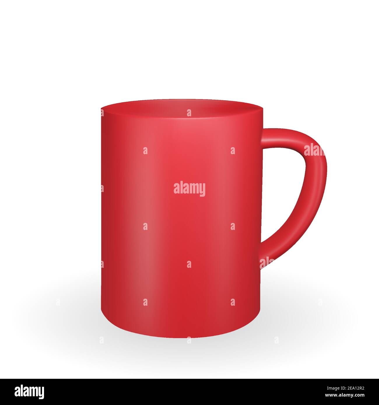 Realistic red mug on a white background. 3D rendering. Vector ...