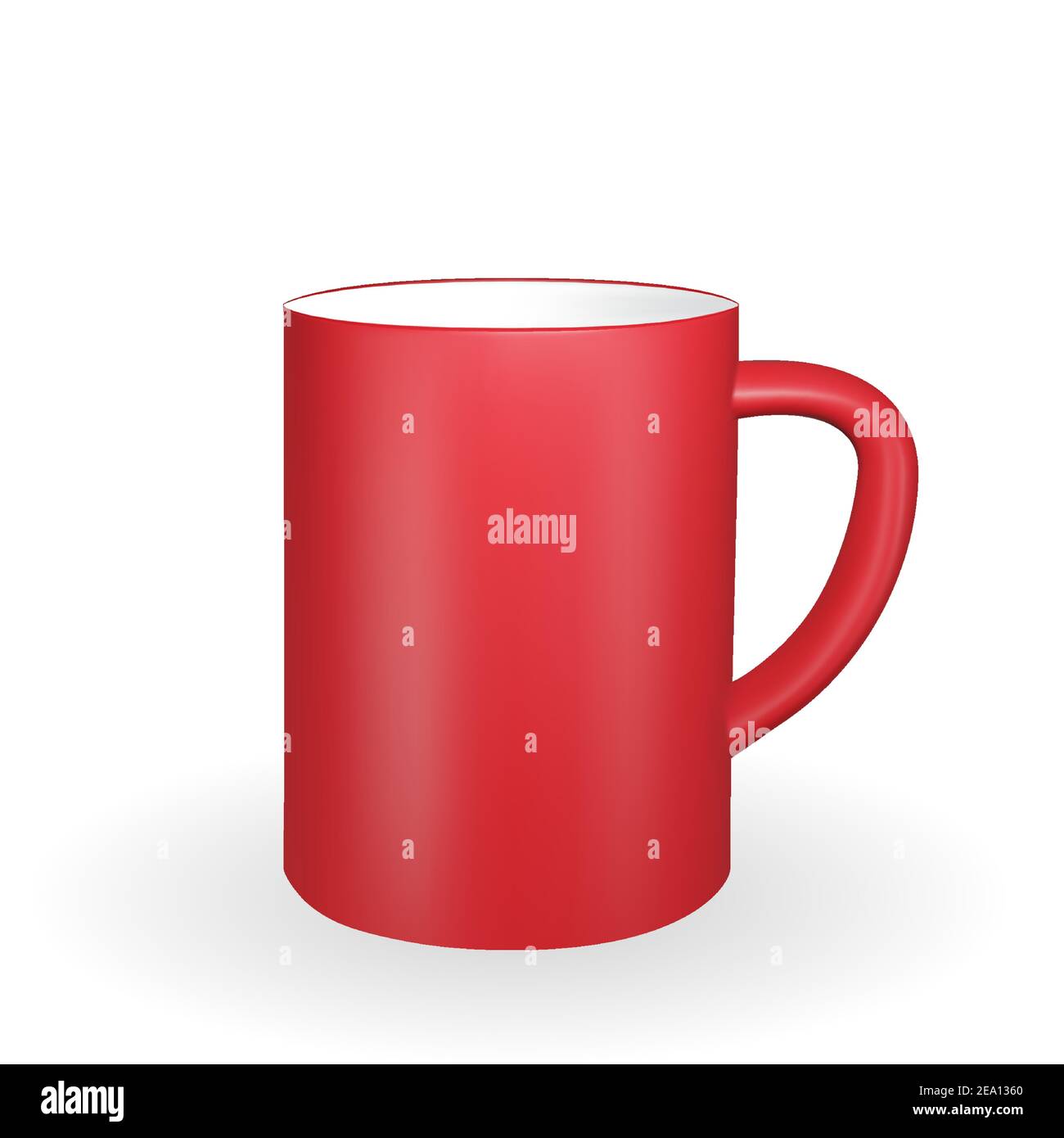 Realistic red mug on a white background. 3D rendering. Vector ...
