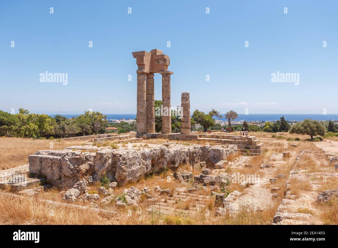 The ruins of the ancient Acropolis in Rhodes, Greece Stock Photo - Alamy