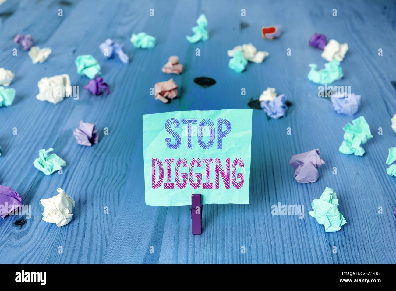 Writing note showing Stop Digging. Business concept for Prevent Illegal ...