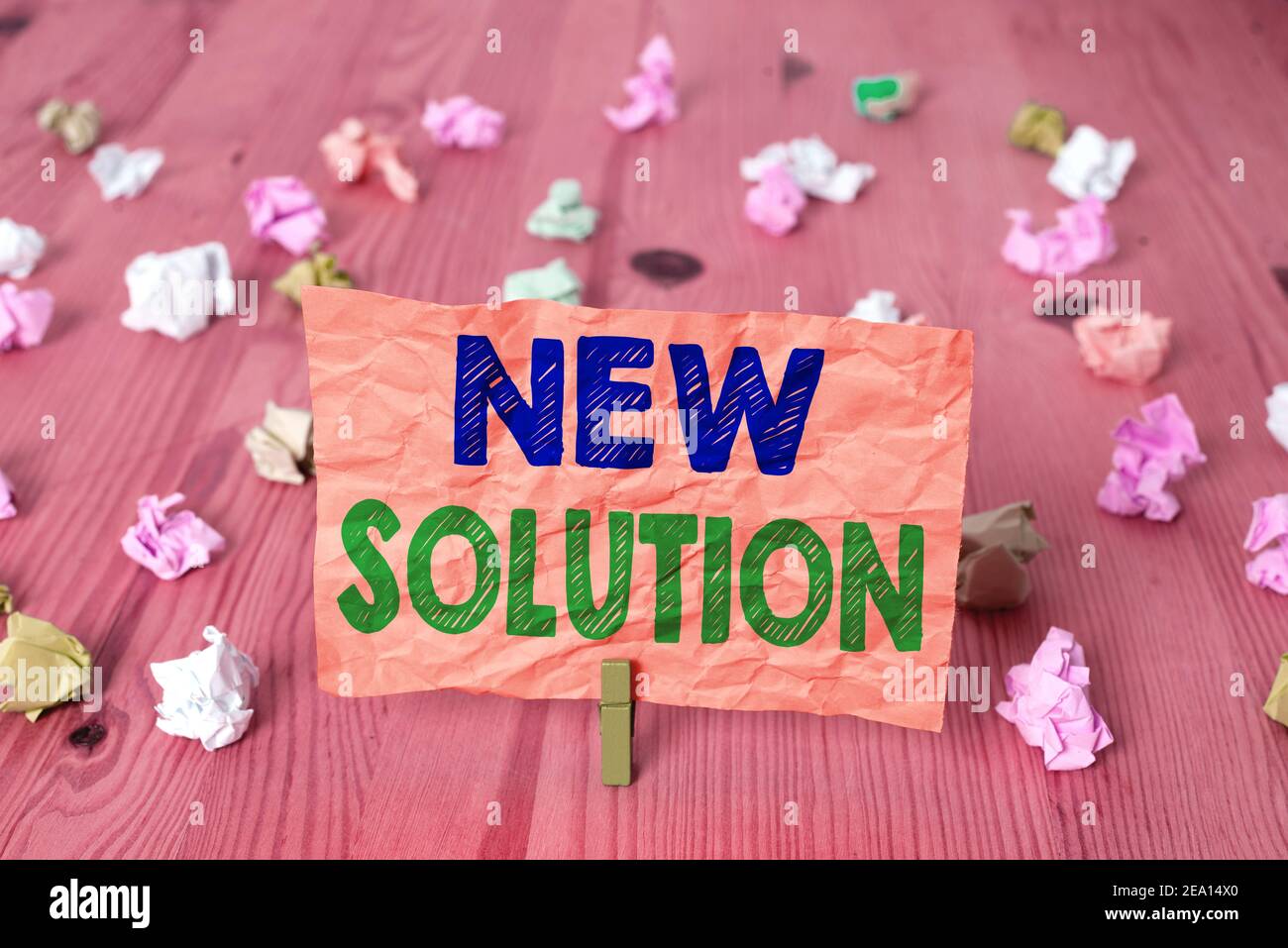 Writing note showing New Solution. Business concept for Modern ...