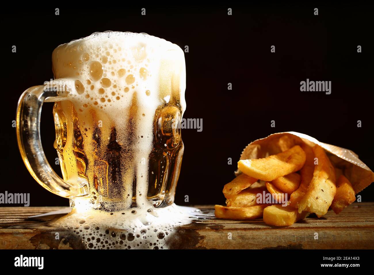 Mug beer french fries hi-res stock photography and images - Alamy