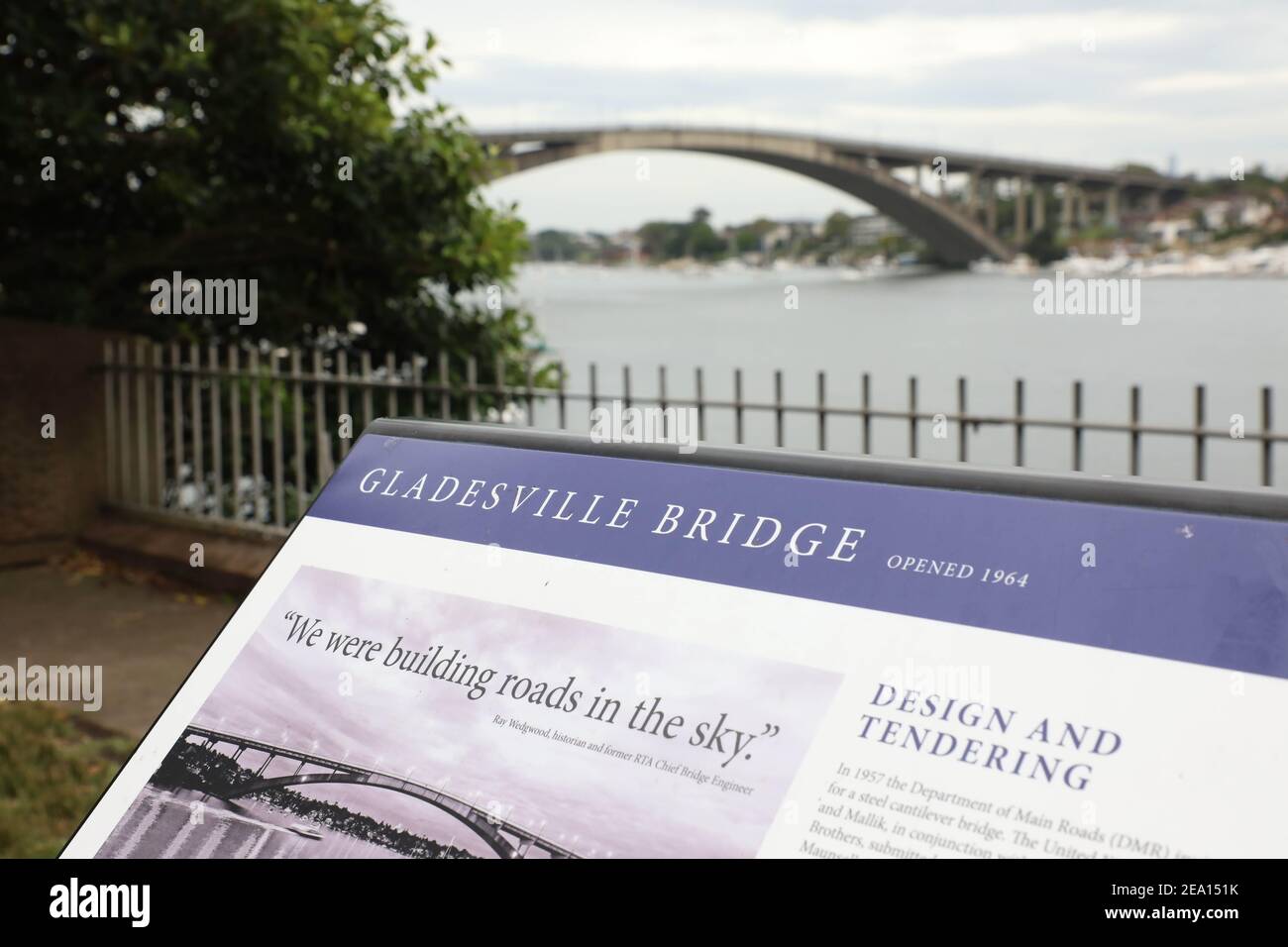 Gladesville Bridge viewed from Huntleys Point, Sydney, NSW, Australia ...