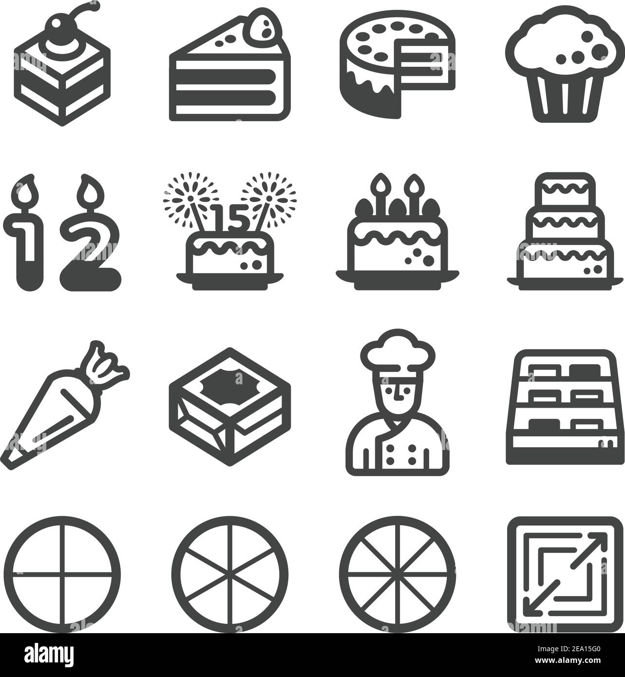 cake icon set,vector and illustration Stock Vector Image & Art - Alamy