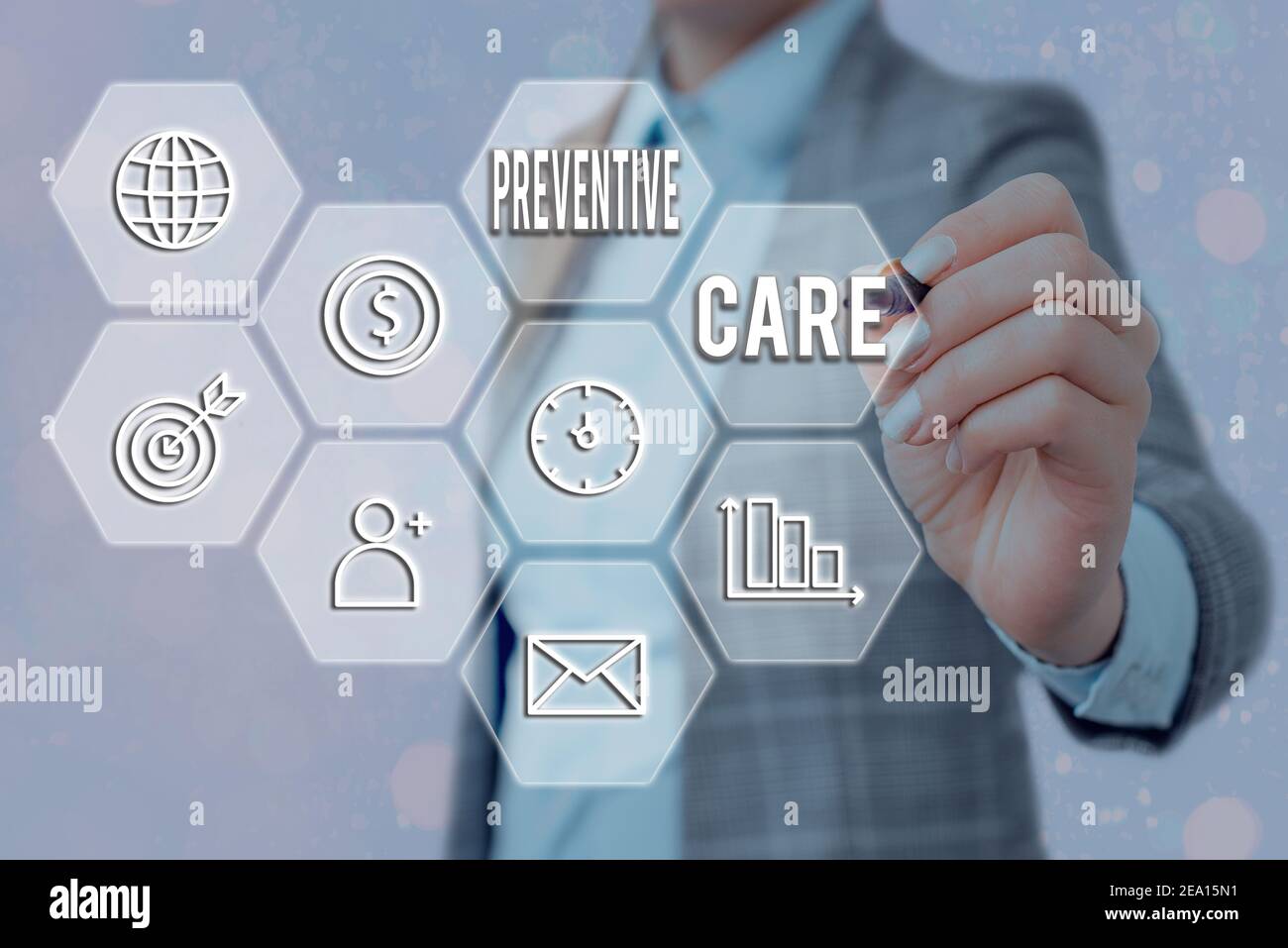 Conceptual hand writing showing Preventive Care. Concept meaning the ...