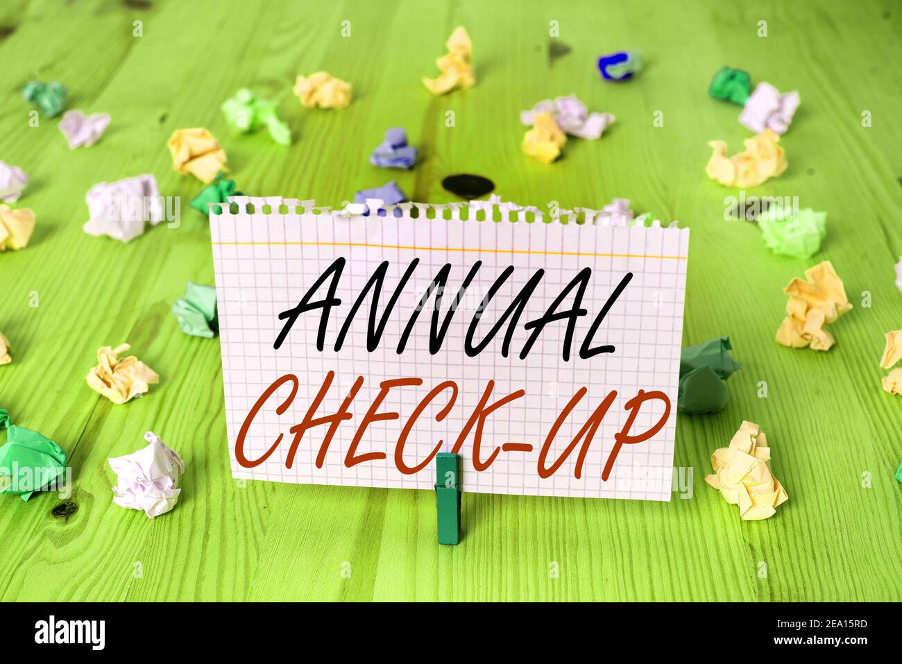 Conceptual hand writing showing Annual Checkup. Concept meaning yearly ...