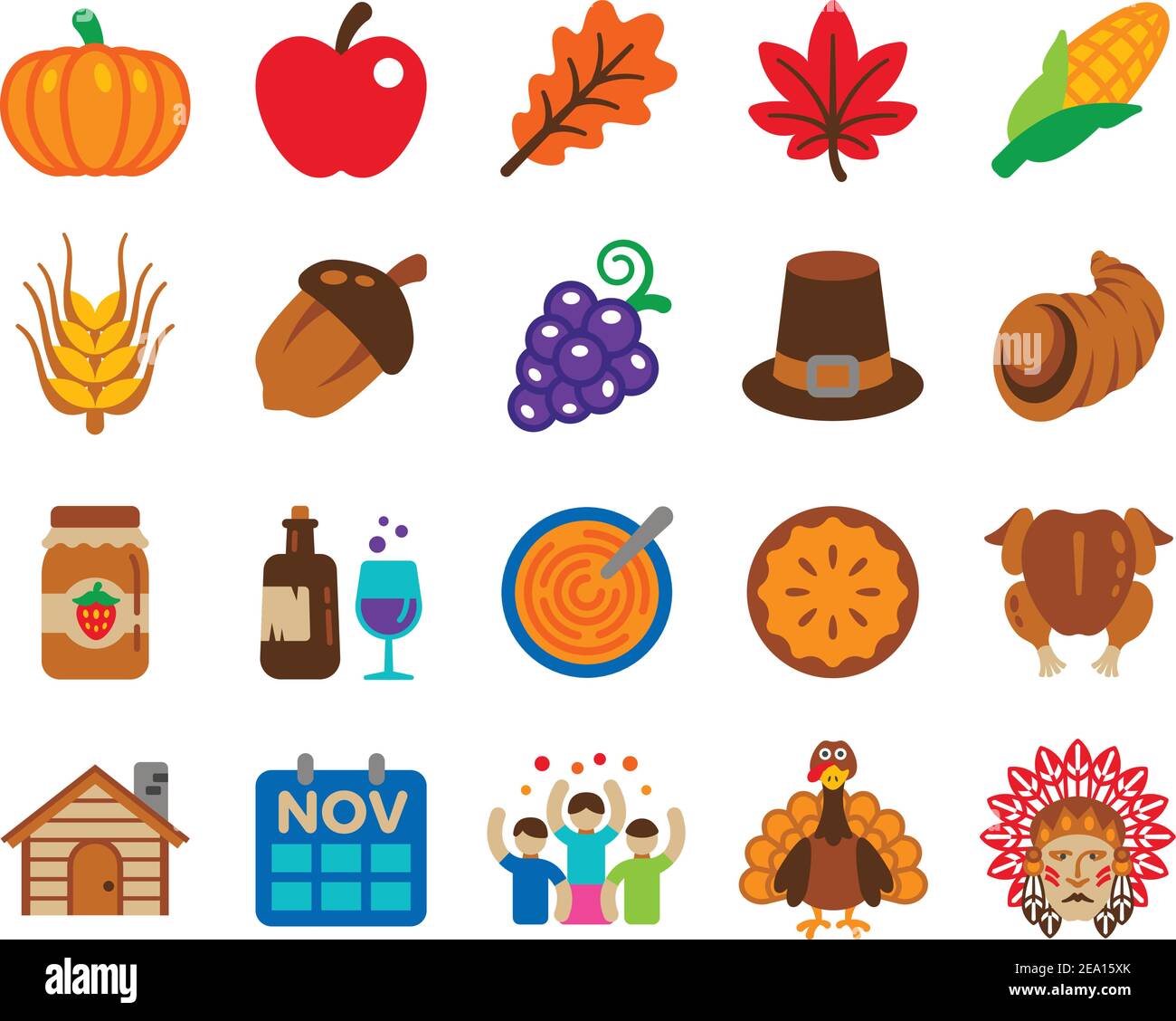 Thanksgiving native american cartoon hi-res stock photography and ...