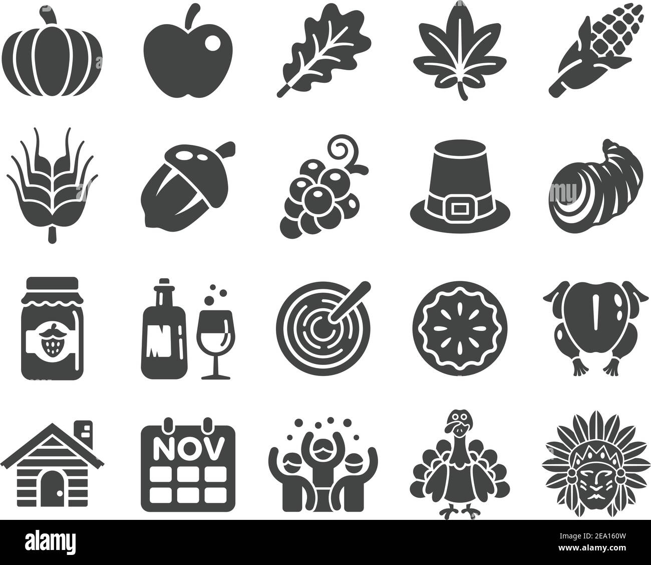 thanksgiving Day icon set Stock Vector Image & Art - Alamy