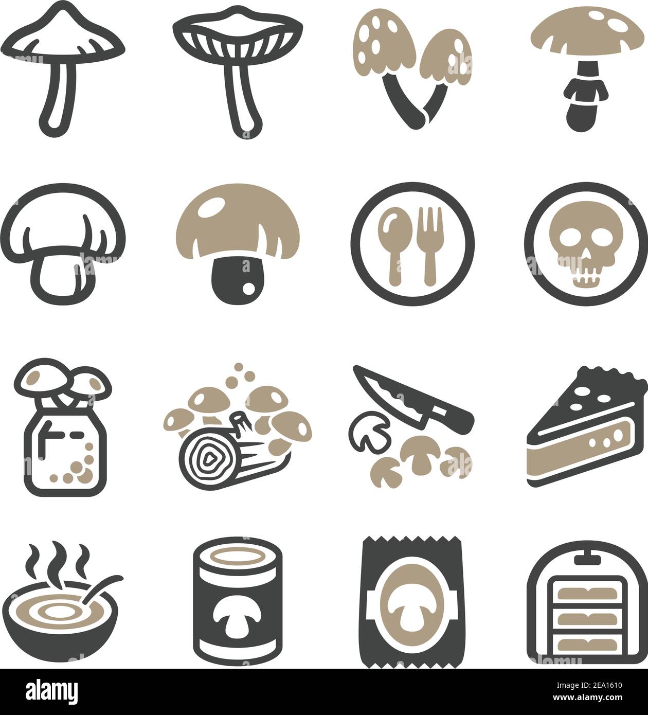 mushroom icon set,vector and illustration Stock Vector Image & Art - Alamy
