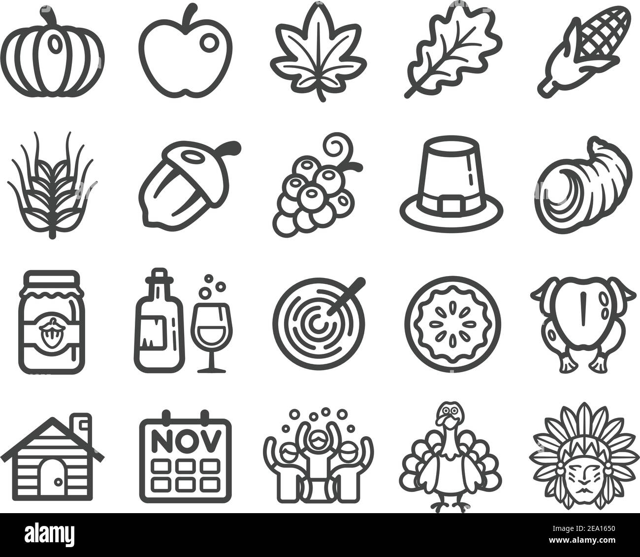 Thanksgiving day autumn line hi-res stock photography and images - Alamy