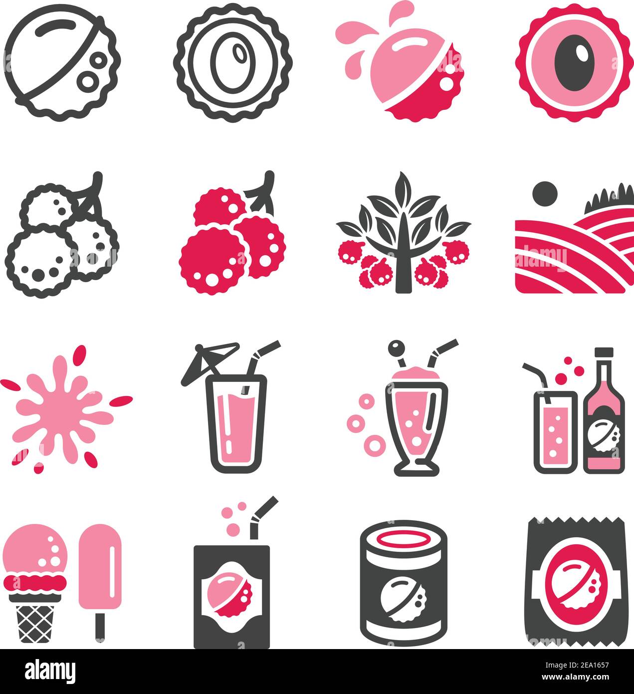 lychee icon set,vector and illustration Stock Vector Image & Art - Alamy