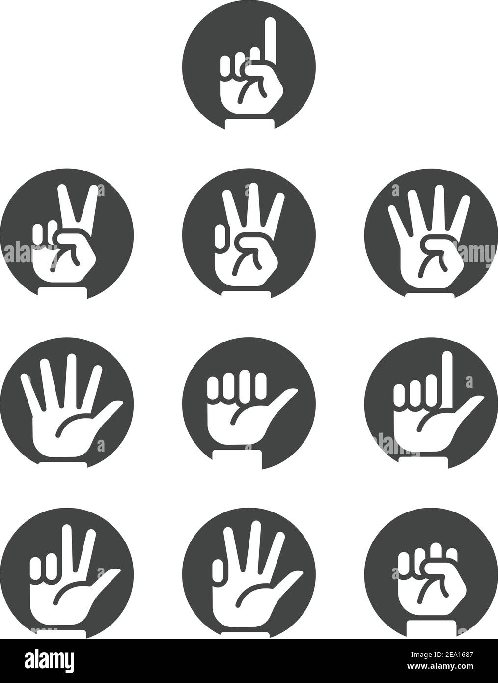Counting five sign language Cut Out Stock Images & Pictures - Alamy