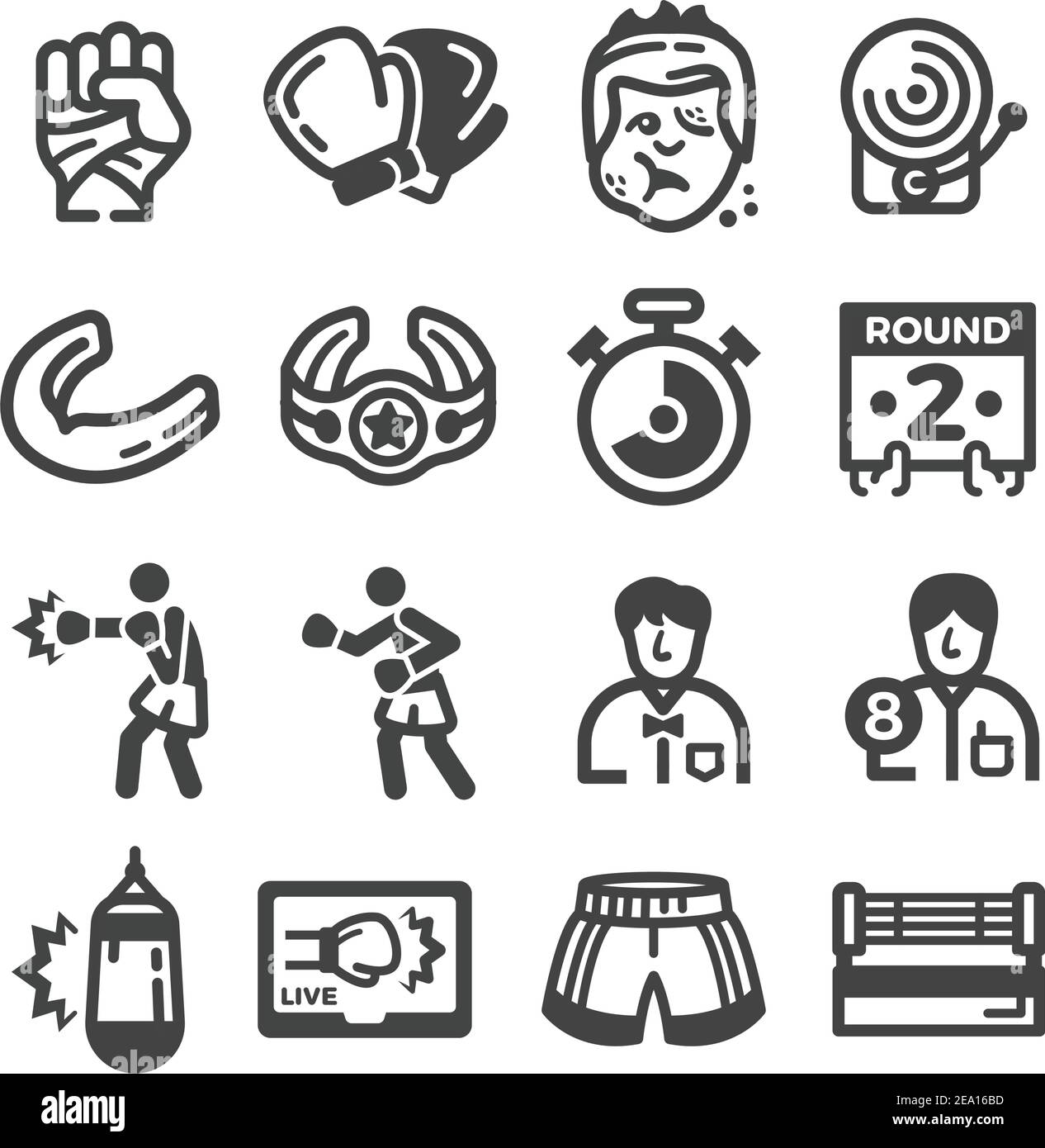 boxing icon set Stock Vector Image & Art - Alamy