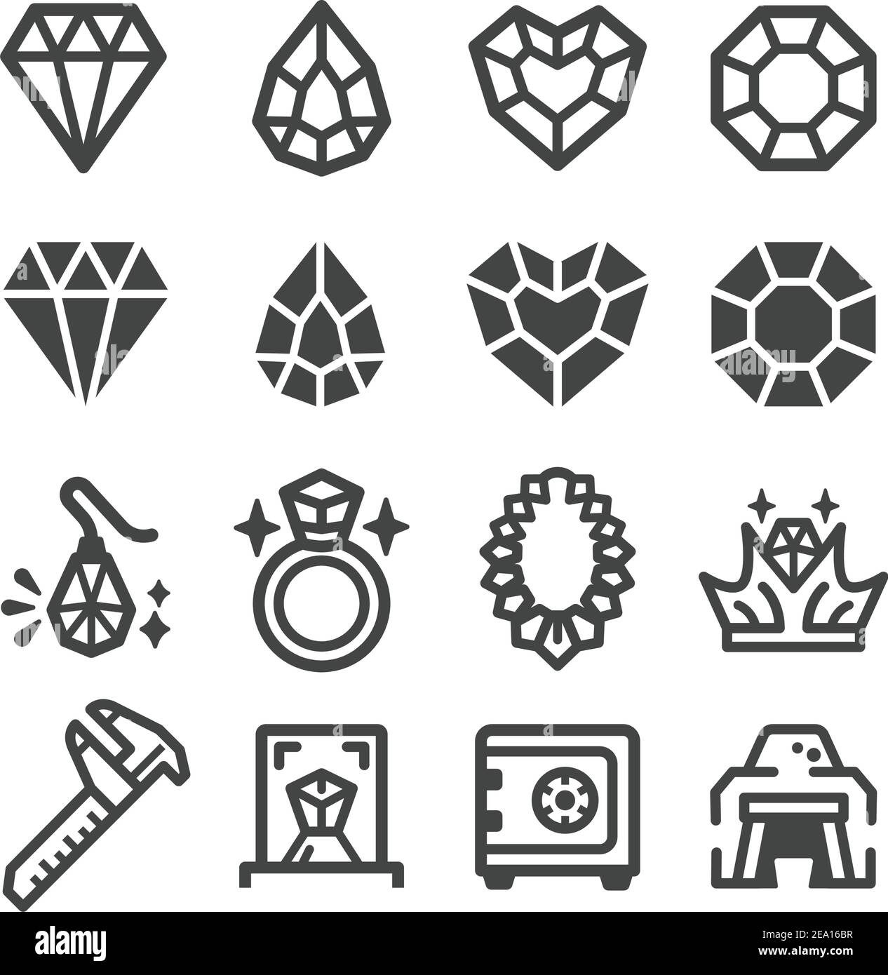 diamond icon set Stock Vector Image & Art - Alamy