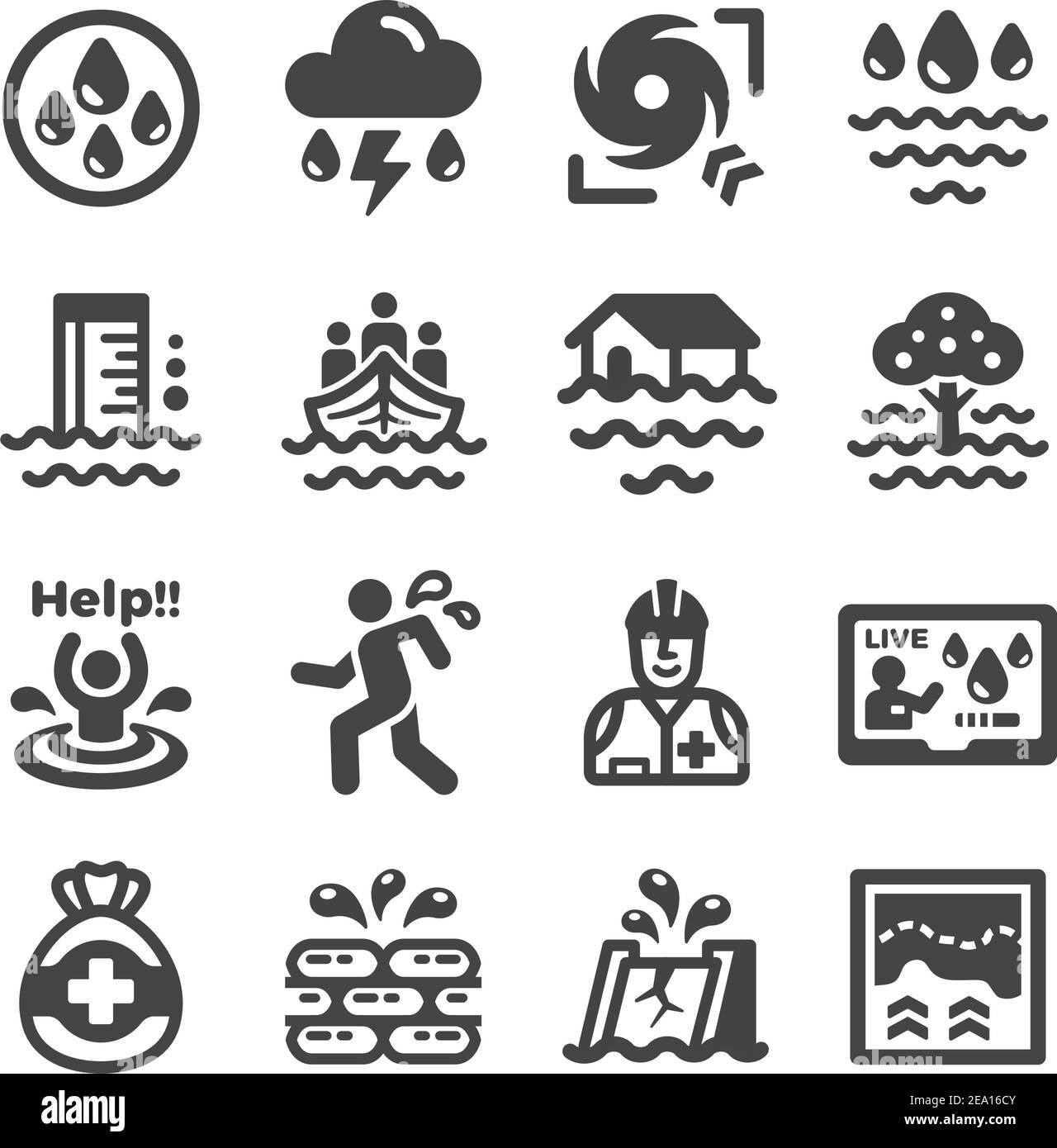 Icon flood deluge Cut Out Stock Images & Pictures - Alamy