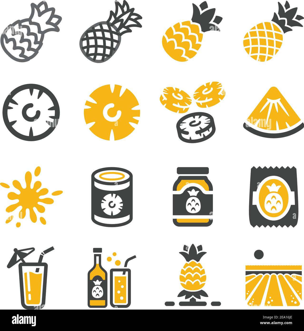 pineapple icon set Stock Vector Image & Art - Alamy