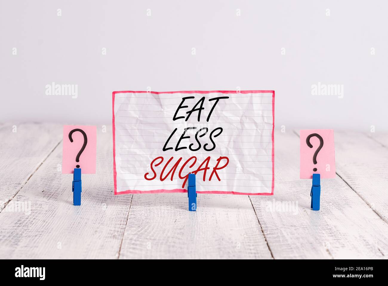 Handwriting text Eat Less Sugar. Conceptual photo reducing sugar intake ...