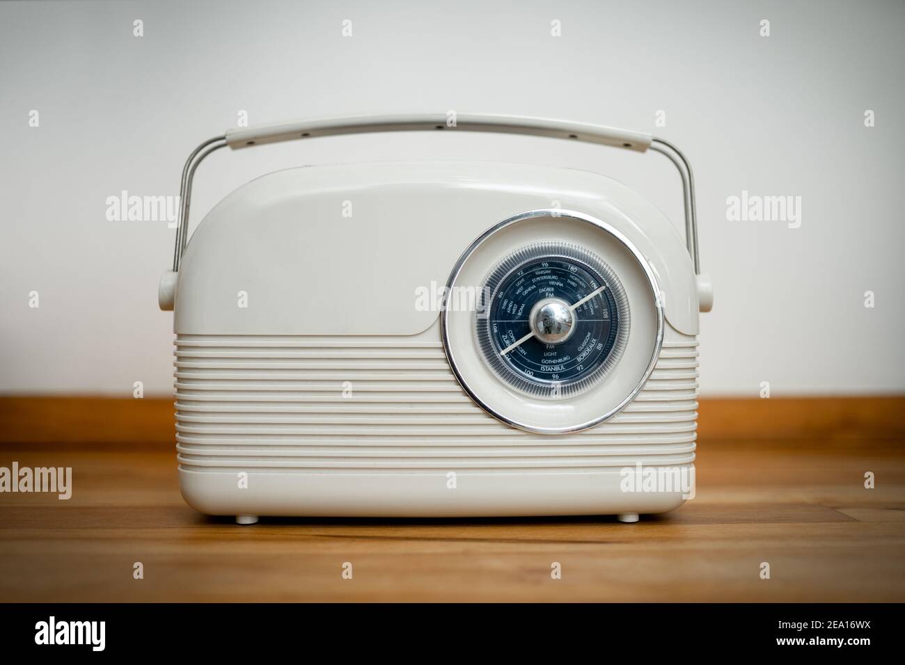 Nostalgic classic old fashioned transistor radio set with wireless ...