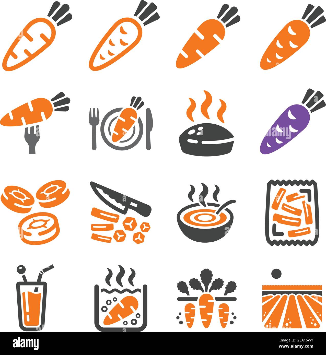 carrot icon set Stock Vector Image & Art - Alamy