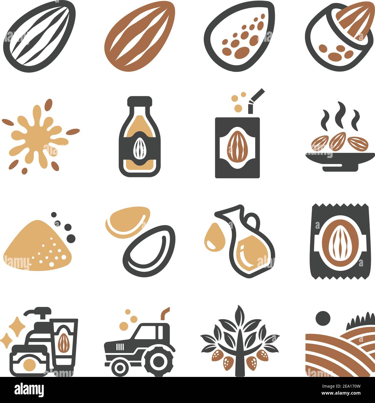 Almond tree plantation Stock Vector Images - Alamy