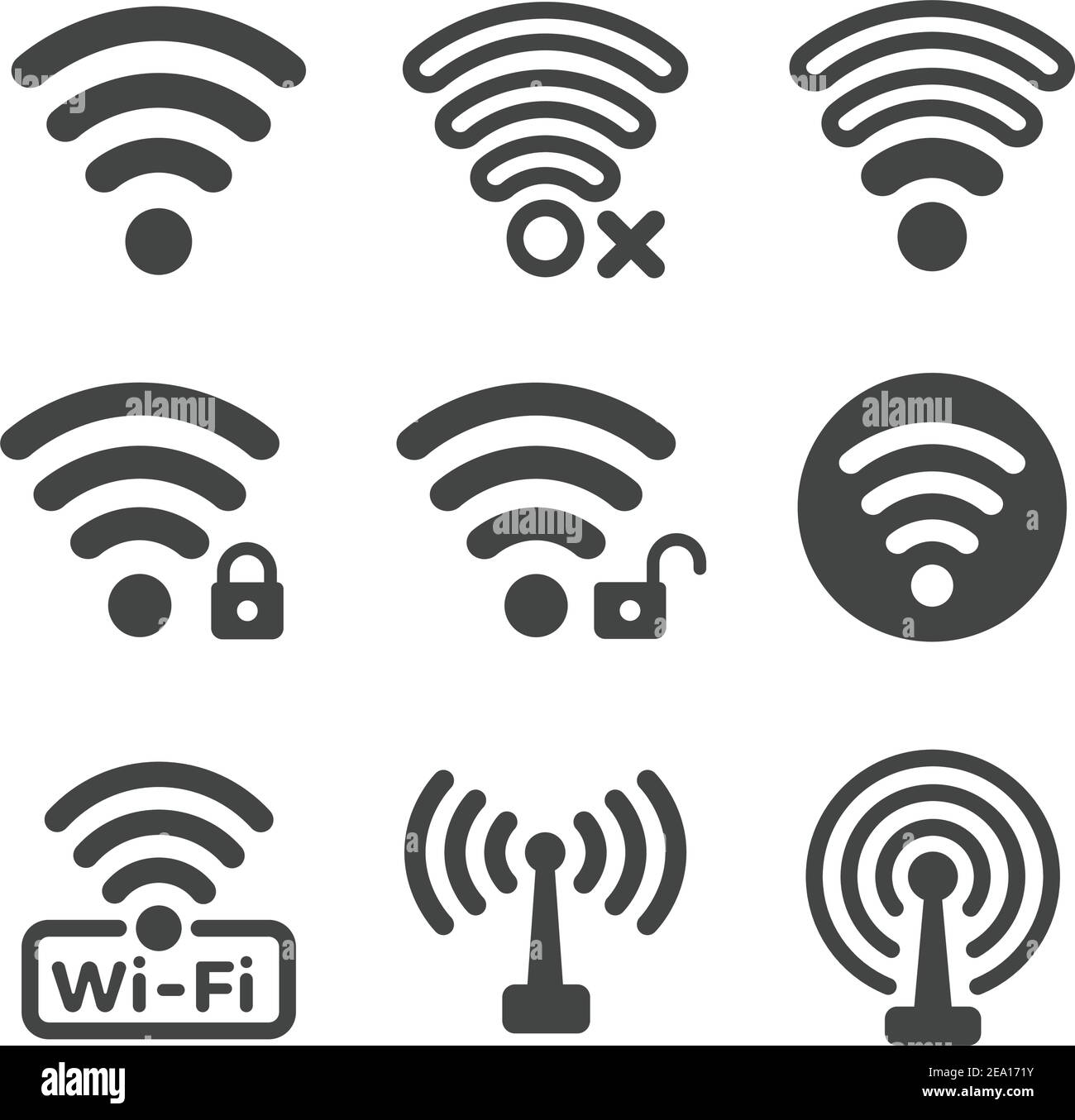 wifi and wireless icon set Stock Vector Image & Art - Alamy