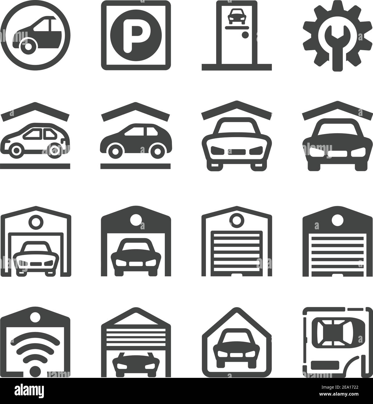 garage icon set Stock Vector Image & Art - Alamy