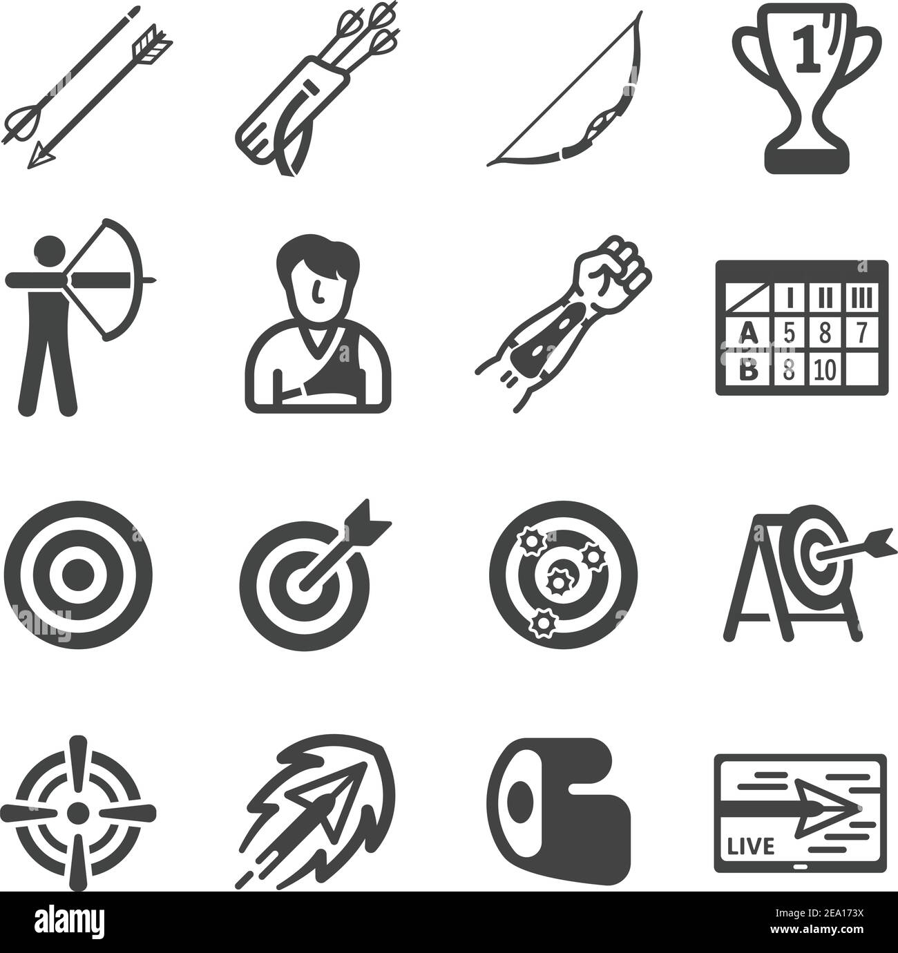 archery icon set Stock Vector Image & Art - Alamy
