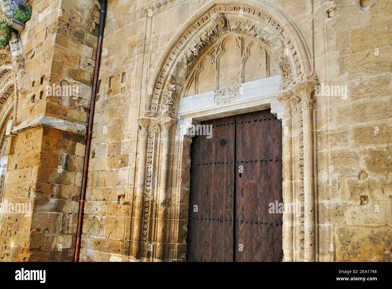 The Gothic style door of St. Sophia, St Sofia's Cathedral, Selimiye ...