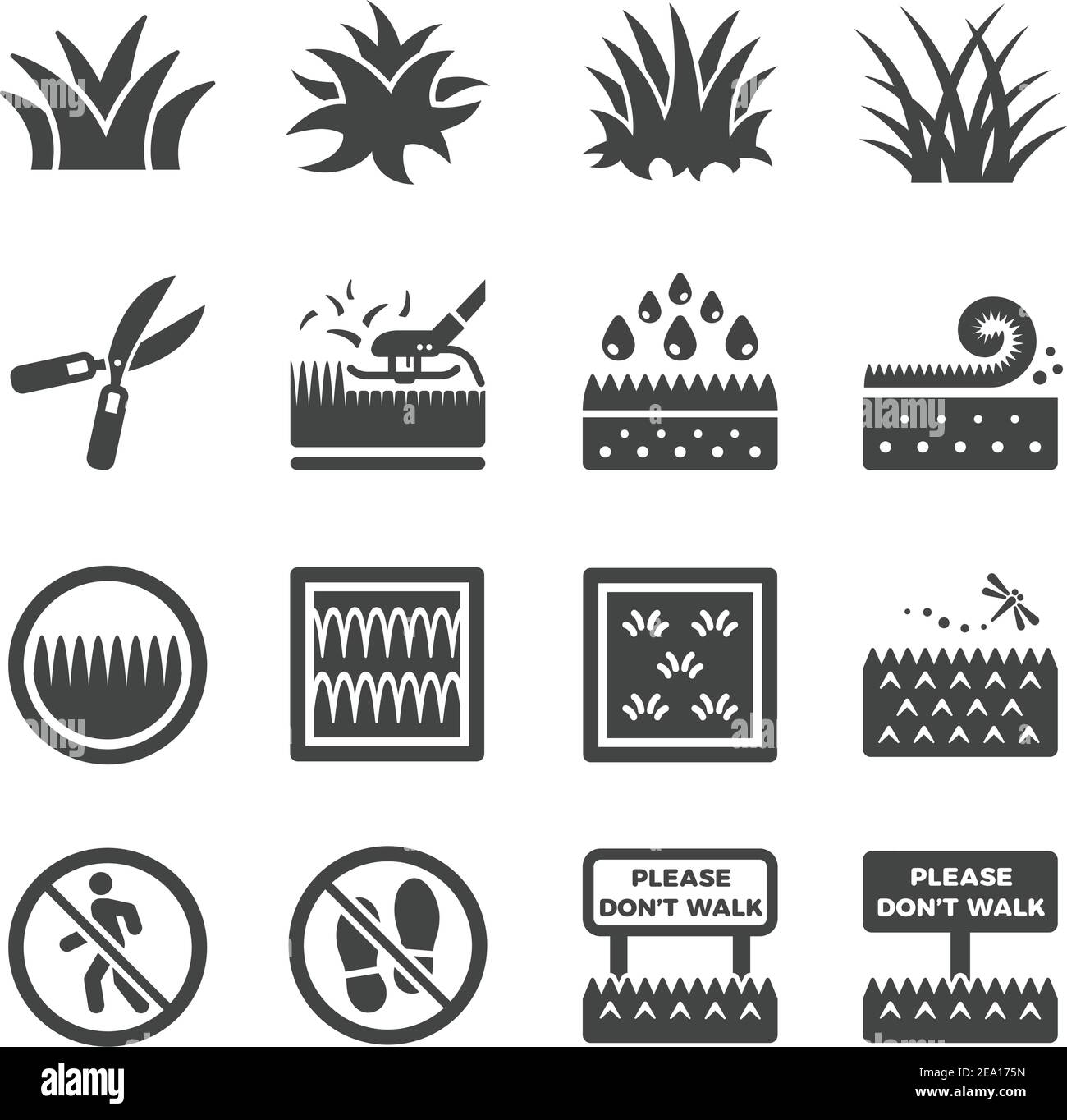 grass icon set Stock Vector Image & Art - Alamy