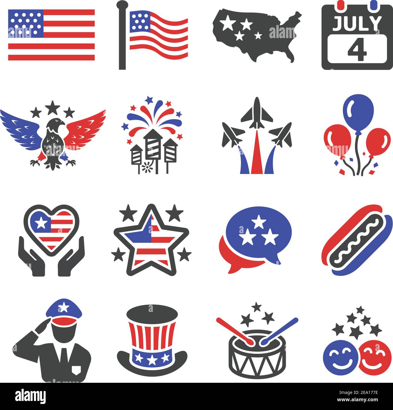 independence day icon set Stock Vector Image & Art - Alamy
