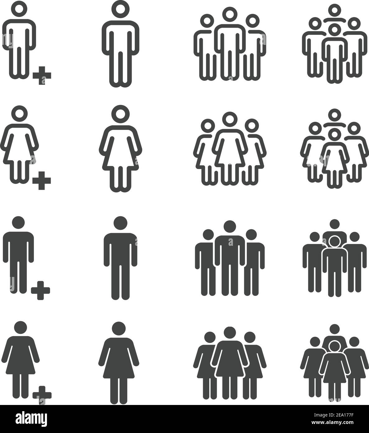 people and population icon set Stock Vector Image & Art - Alamy
