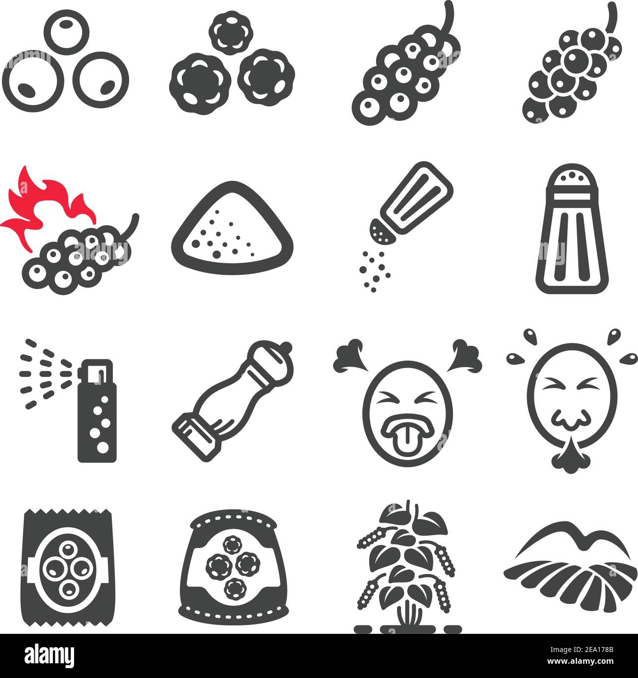 pepper icon set Stock Vector Image & Art - Alamy