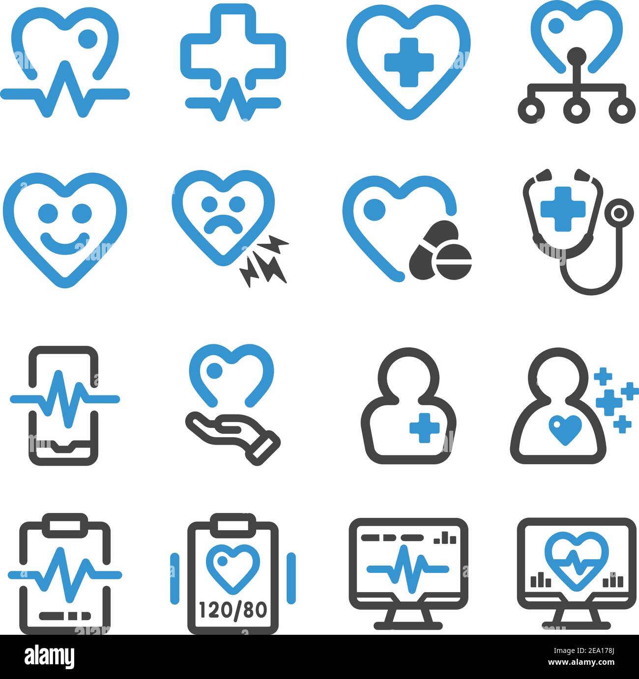 health,heart line icon set Stock Vector Image & Art - Alamy