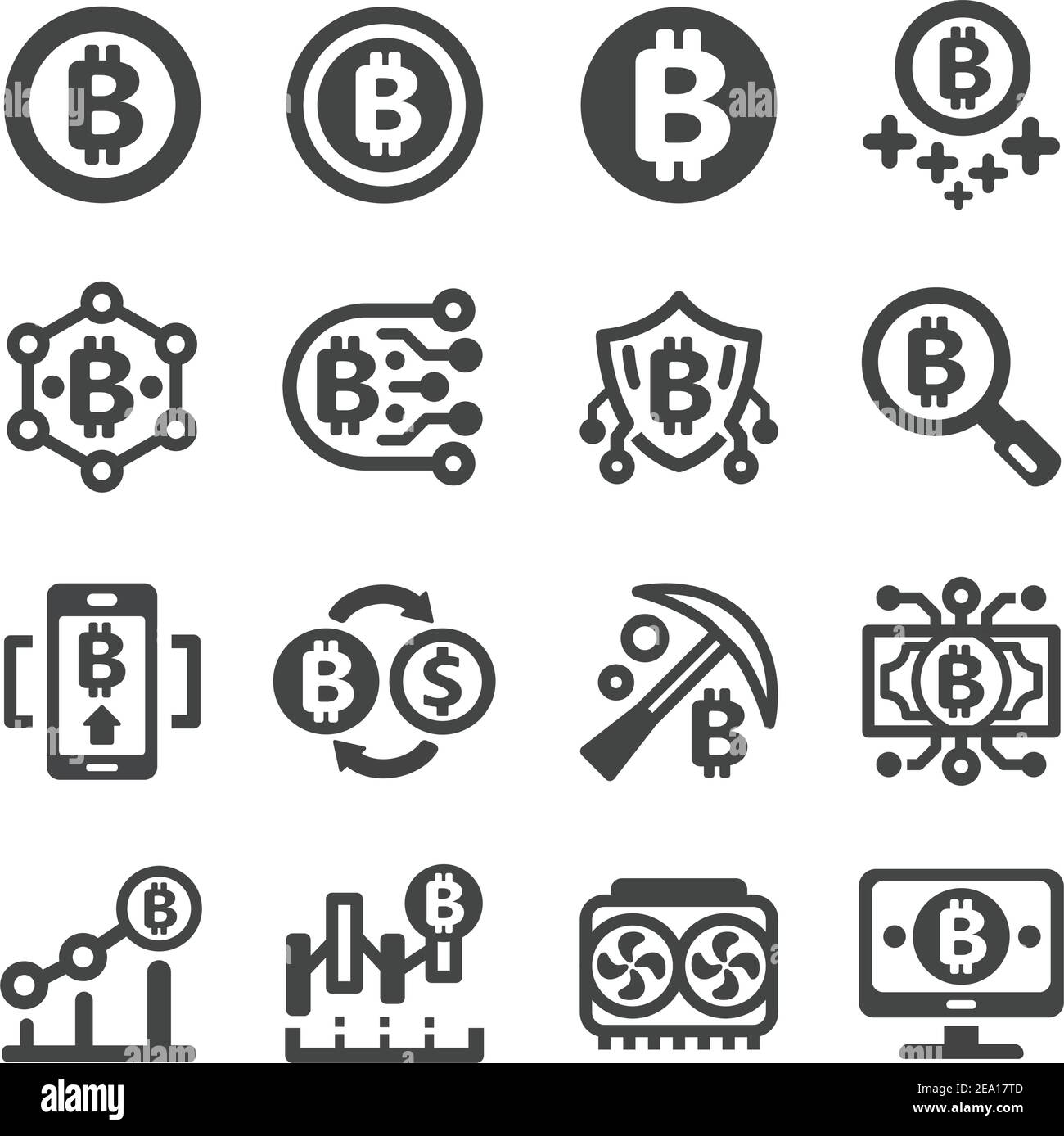 Cryptocurrency icon vector vectors Black and White Stock Photos ...