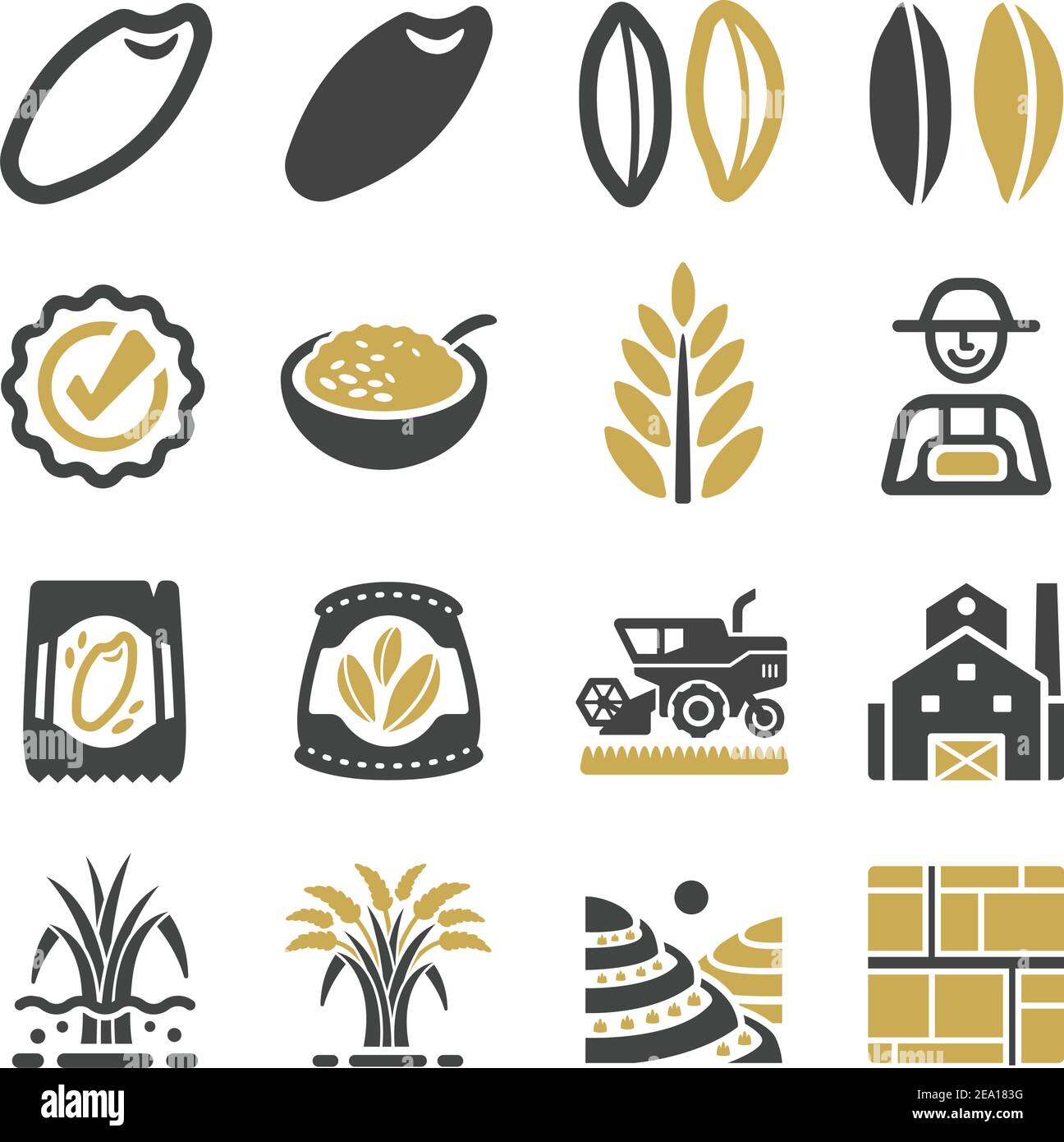 rice icon set Stock Vector Image & Art - Alamy
