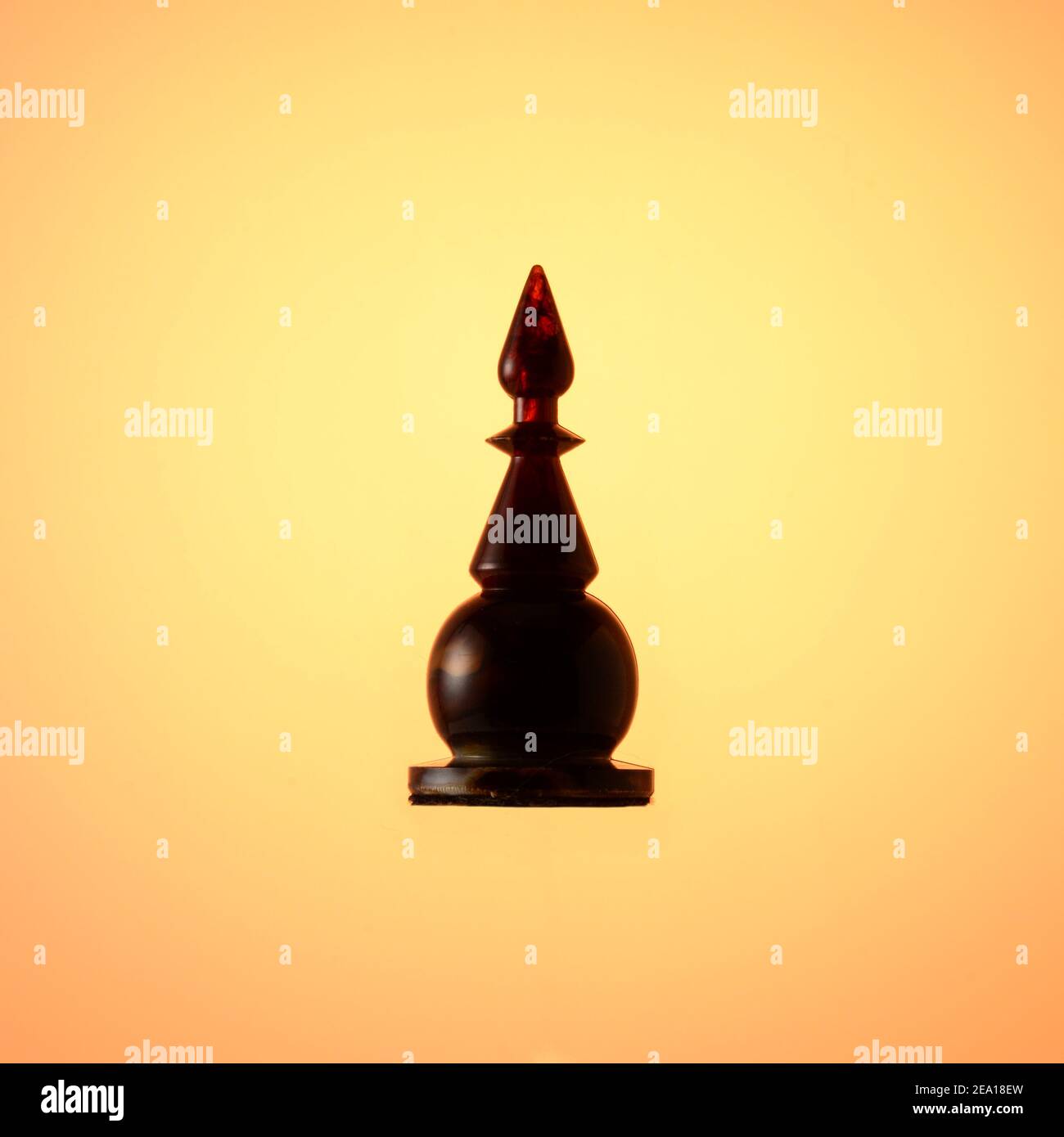 Amber chess set, chess piece Black Bishop on gold gradient background ...