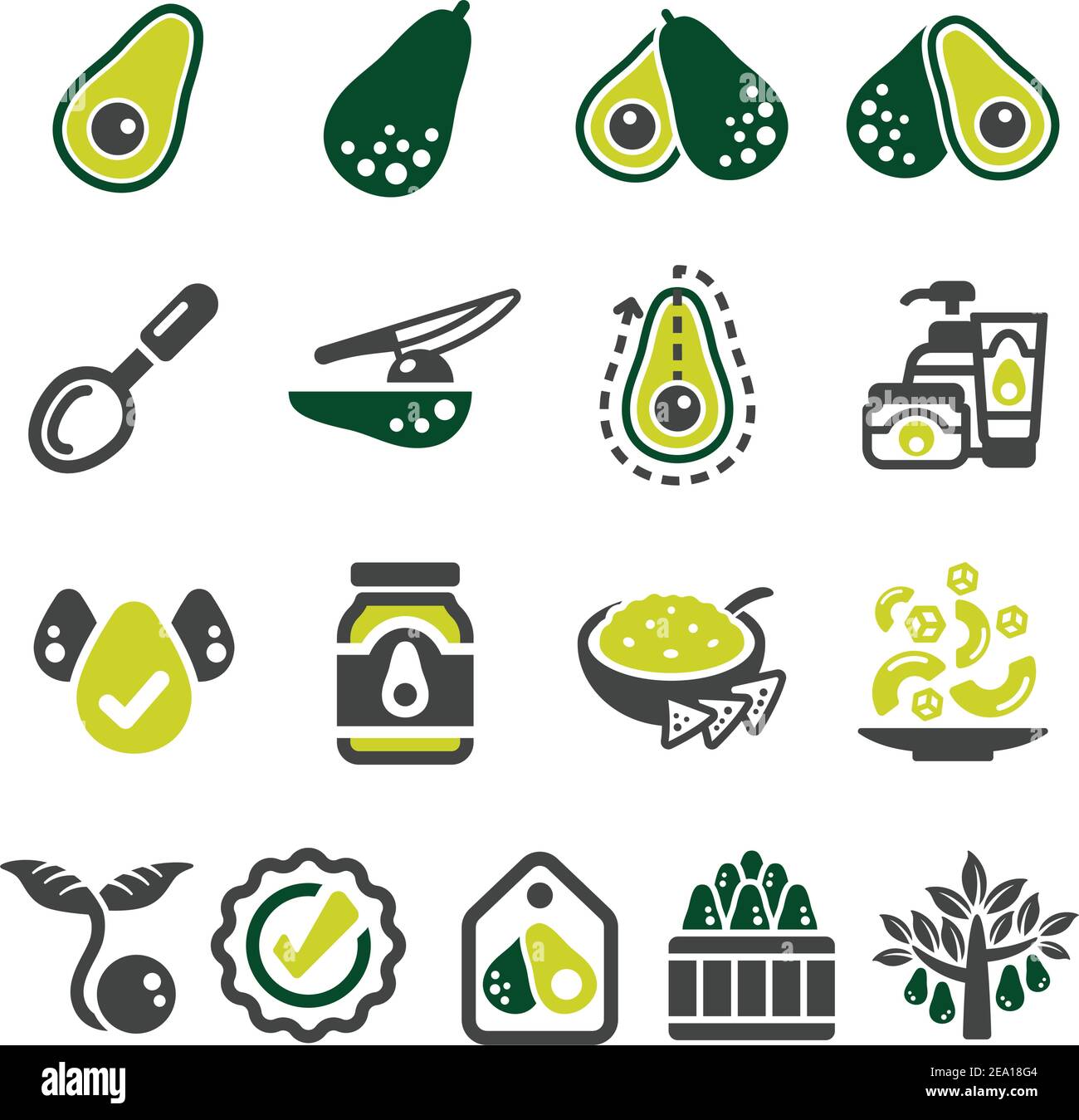 avocado icon set Stock Vector Image & Art - Alamy
