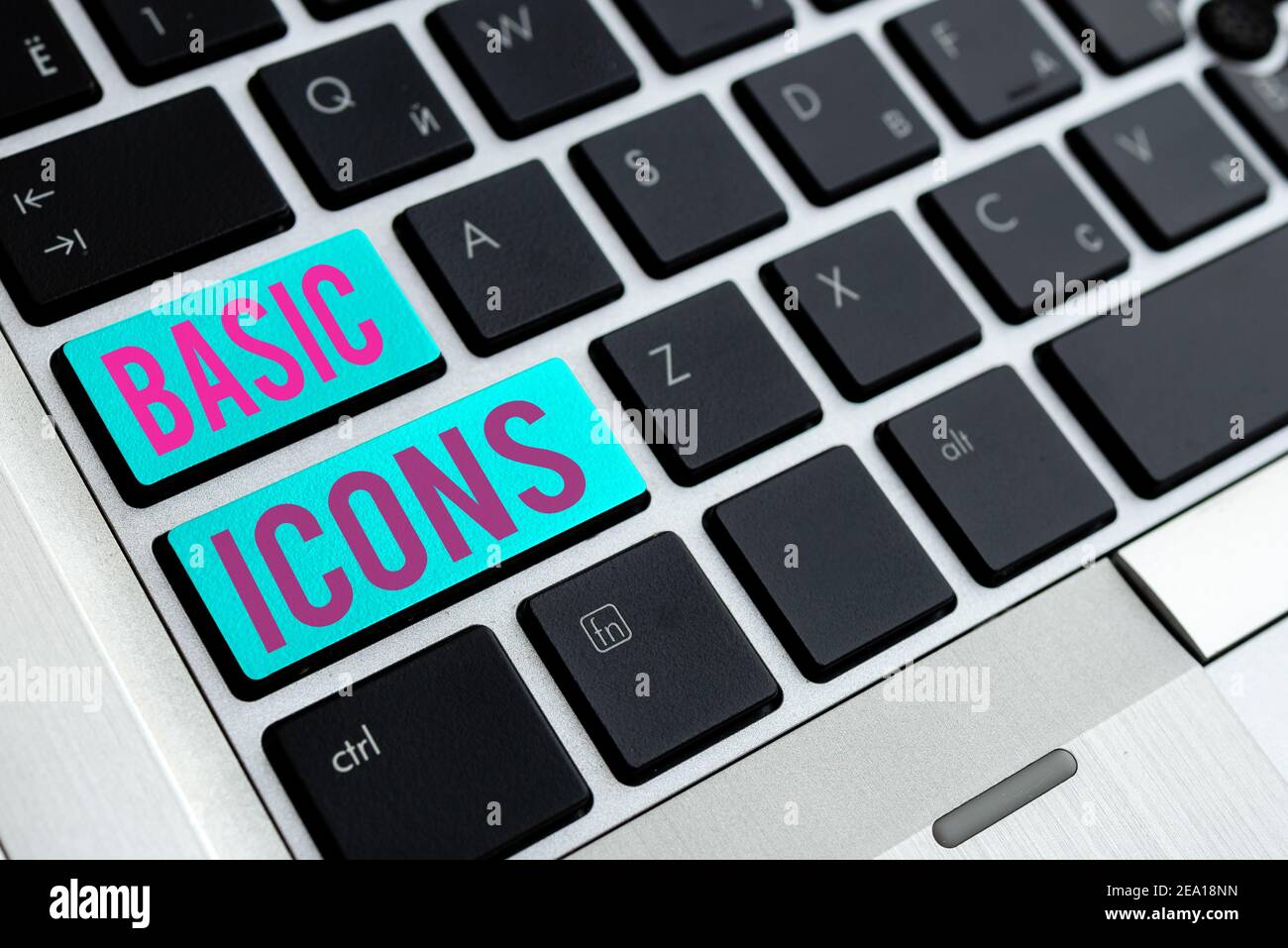 Writing note showing Basic Icons. Business concept for pictogram or ...